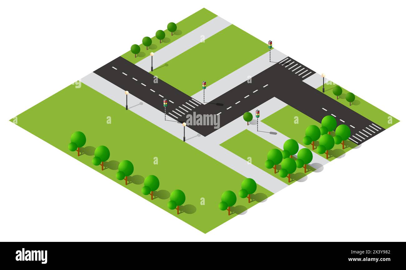 A Buildings isometric game asset art style 3D cityscape view of the top of the house and street ...