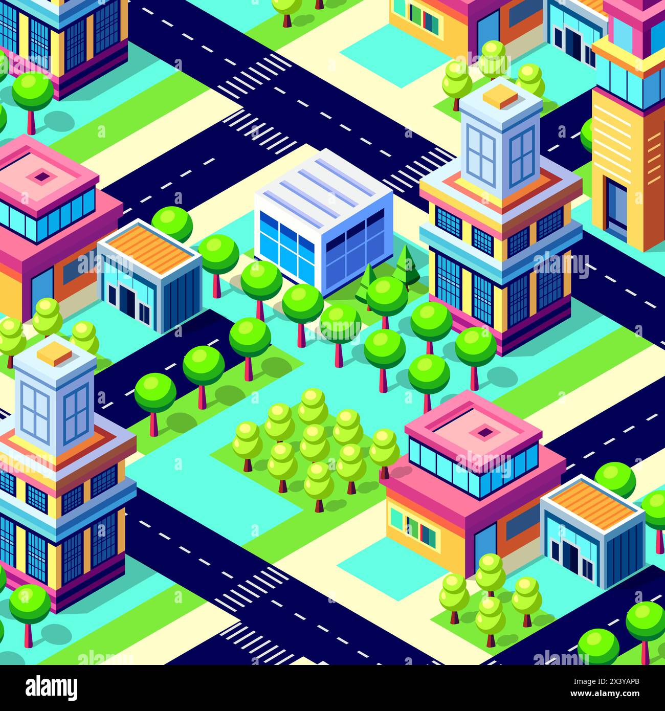 Isometric city map megalopolis hi-res stock photography and images - Alamy