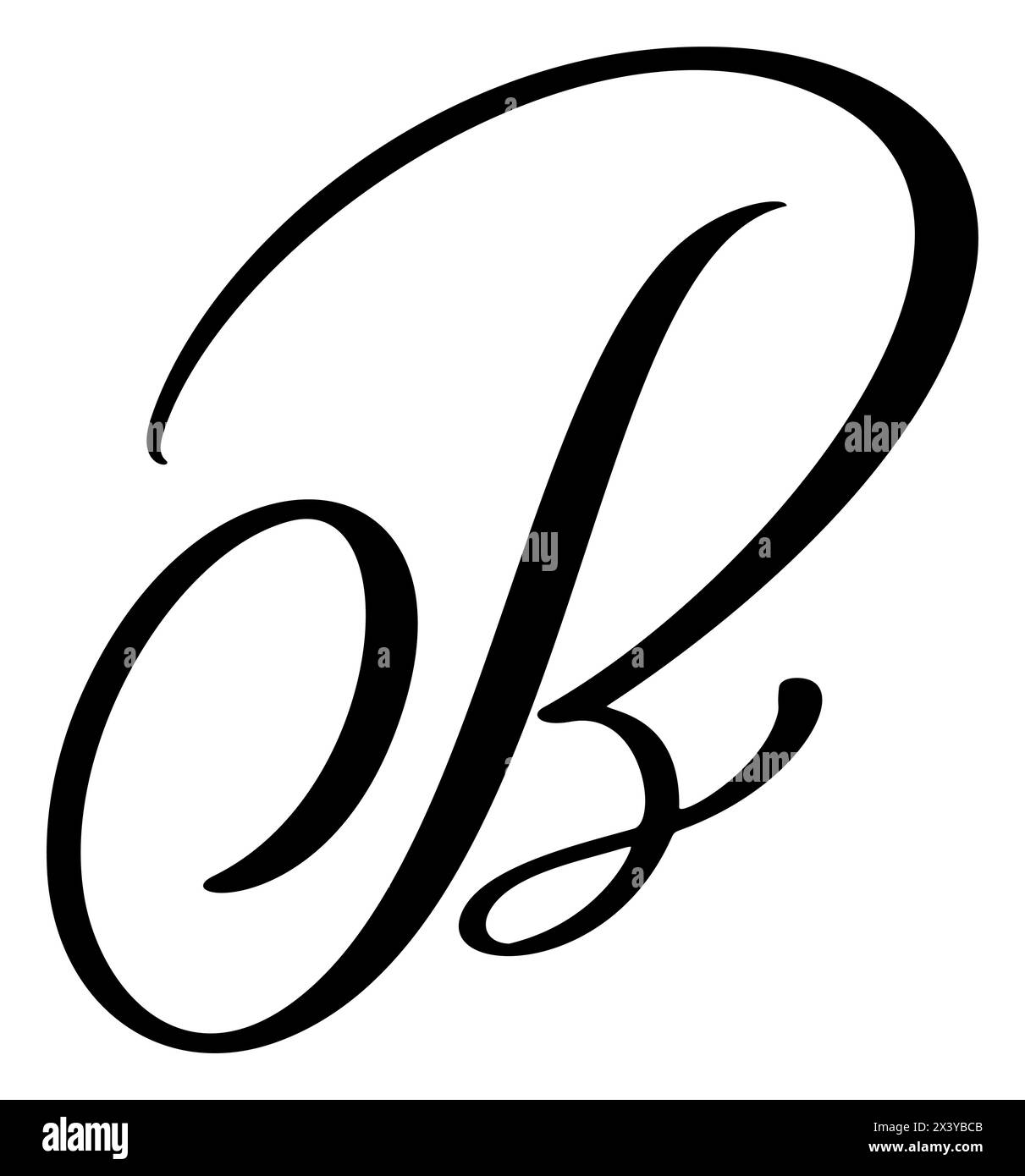 Vector calligraphy hand drawn letter B logo. Script font. Handwritten ...