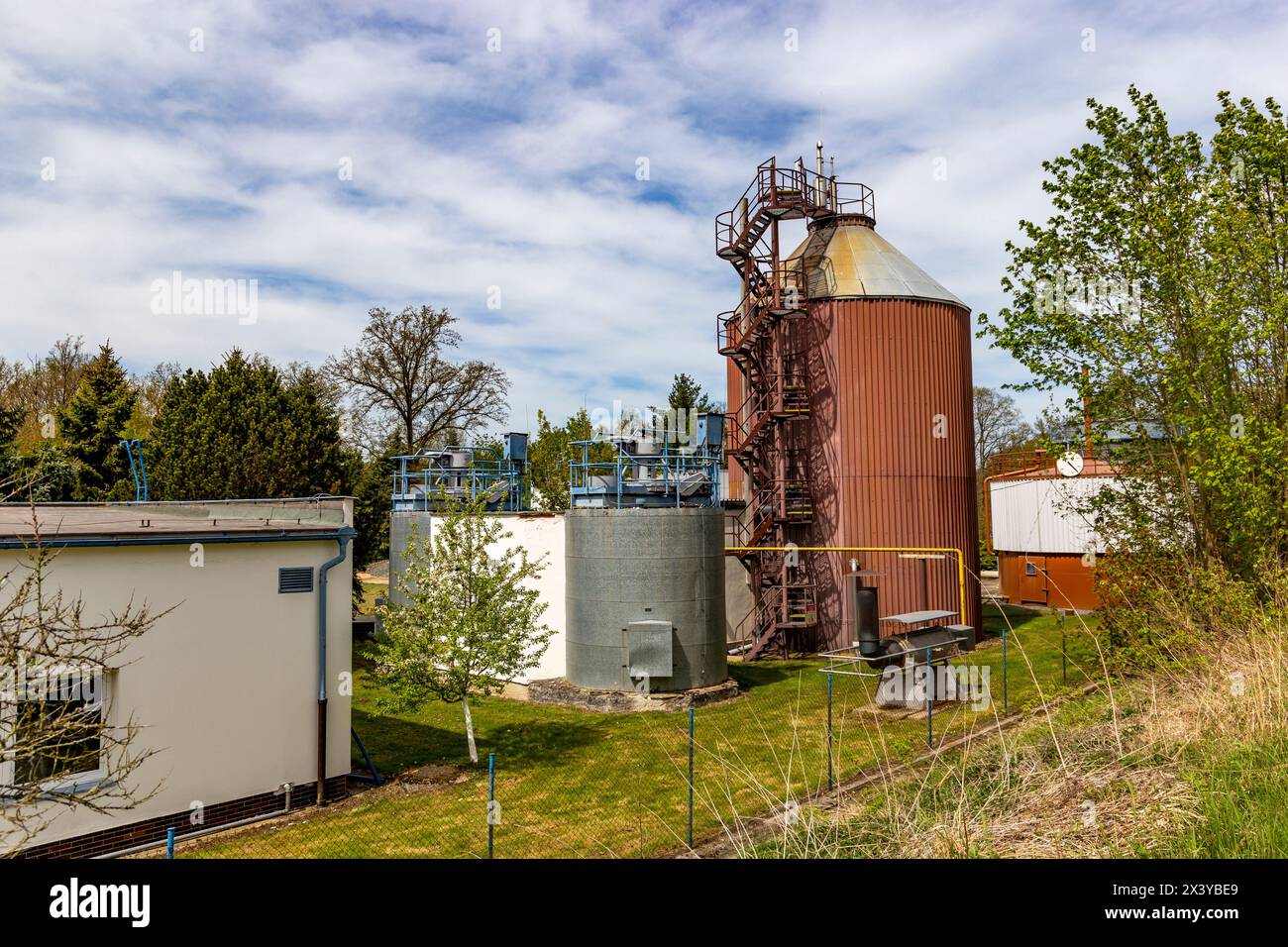 Production plant on the edge of town Stock Photo - Alamy