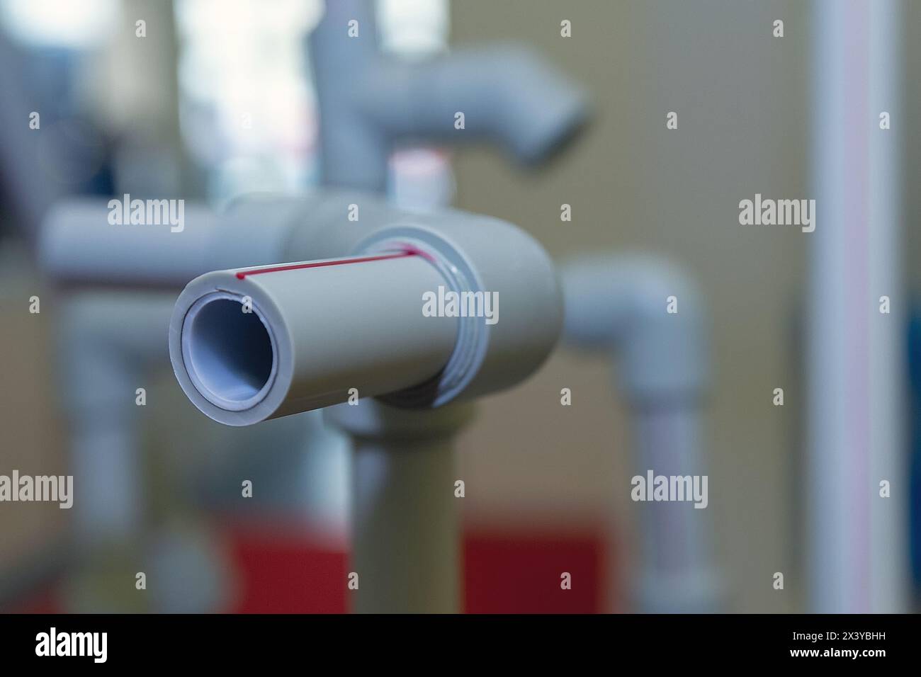Polypropylene conductor pipe in section close-up. Industry Stock Photo ...
