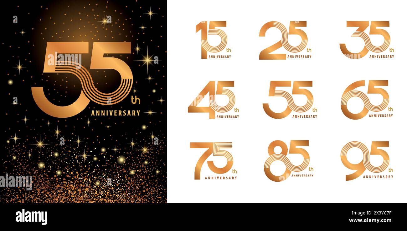 Set of Logo Anniversary logotype design, Celebrate Anniversary Logo ...