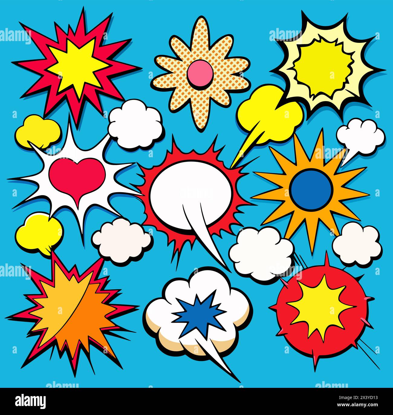 Set of comic speech bubbles on a white background, various styles of ...