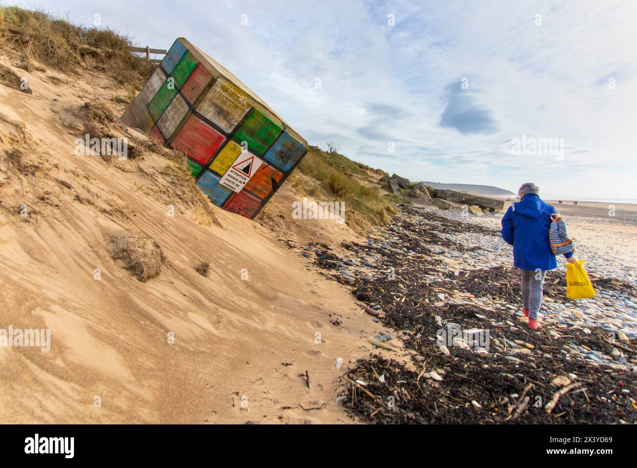 France, Manche, Cotentin. Street art on blockhouse Stock Photo - Alamy