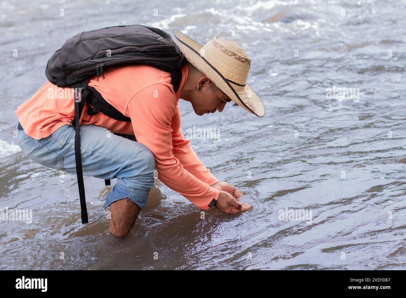 Indian drinking from lake hi-res stock photography and images - Alamy