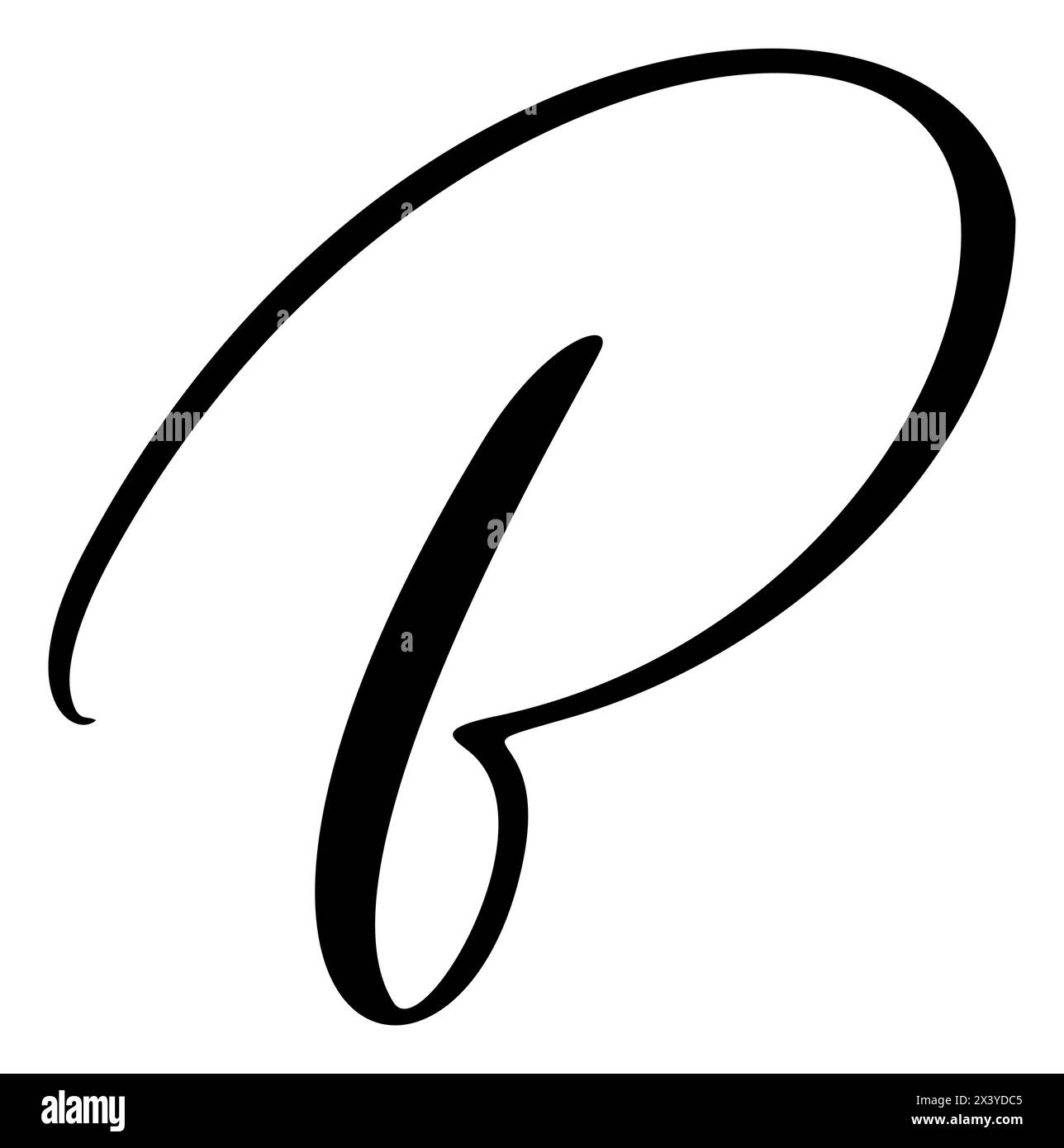 Vector calligraphy hand drawn letter B logo. Script font icon ...