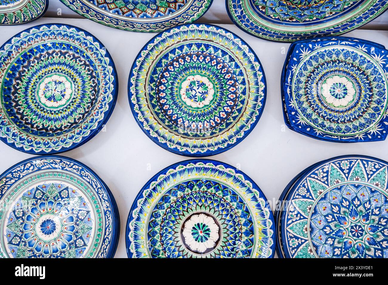 arabic Uzbek handmade ceramic plates with hand-painted traditional ...
