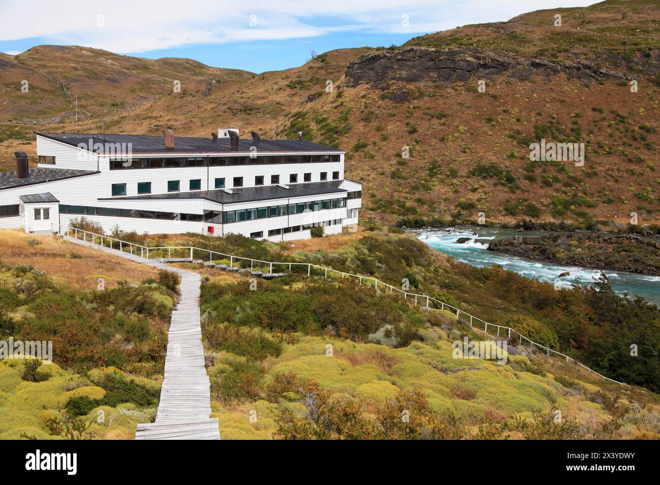 Chile, Magallanes, Torres del Paine, national park, Explora Hotel Stock Photo - Alamy