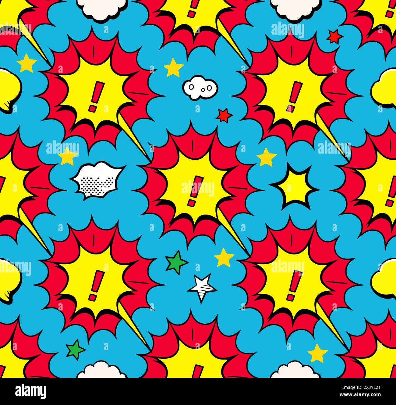Comic speech bubbles seamless pattern on a various styles of ...