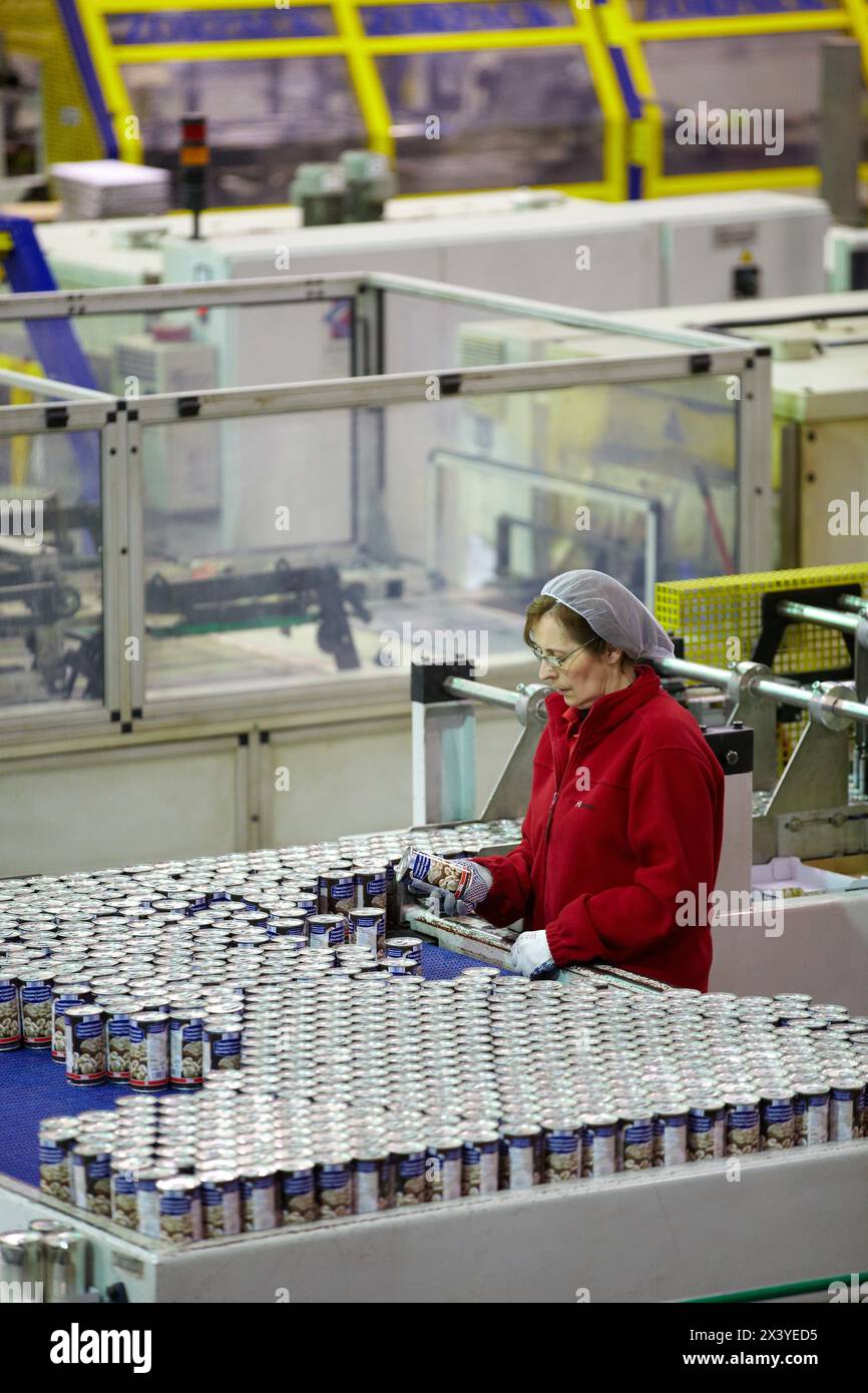 Labeling and packaging canned vegetables, Mushrooms, Canning Industry ...