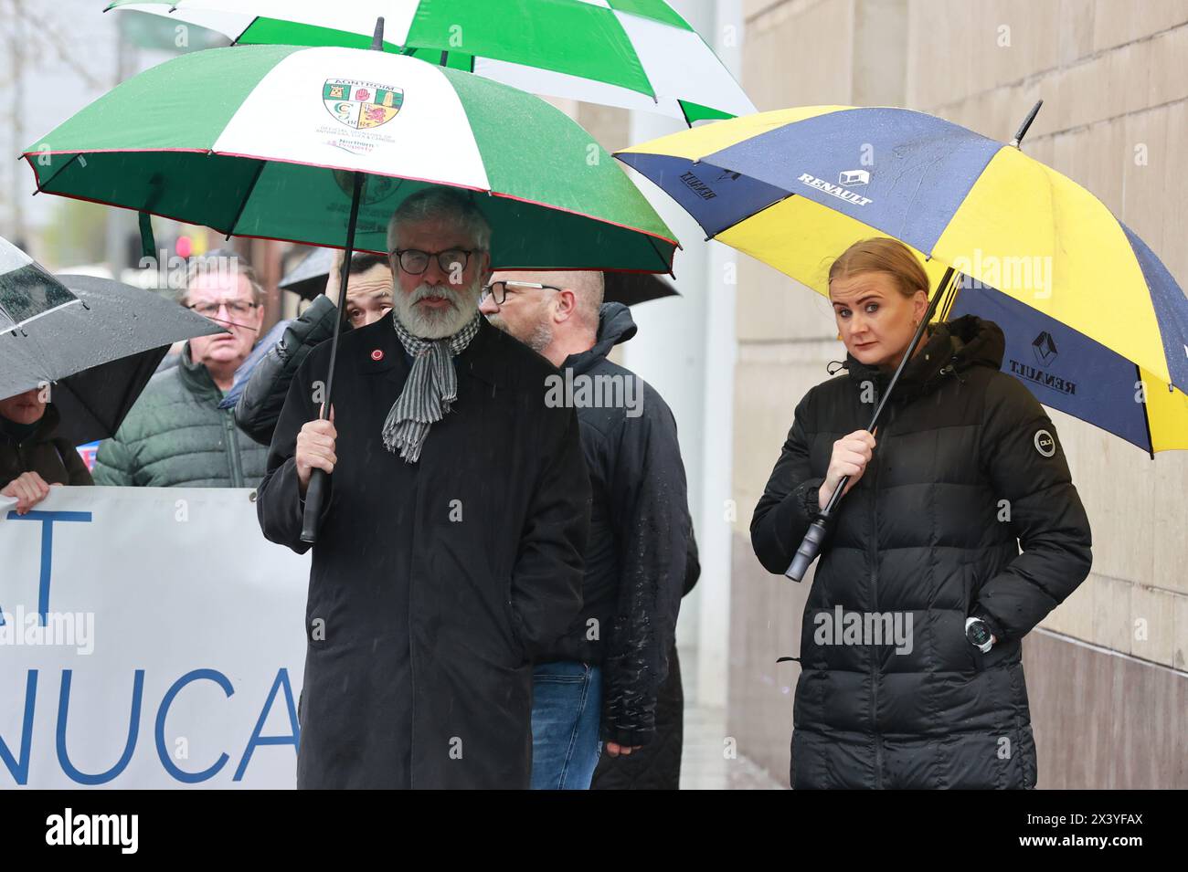 Former Sinn Fein President Gerry Adams and Sinn Fein's Aisling Reilly ...