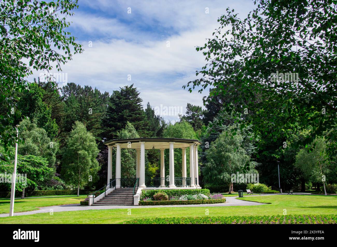 the view of of queens park, a park in Invercargill, New Zealand, and ...