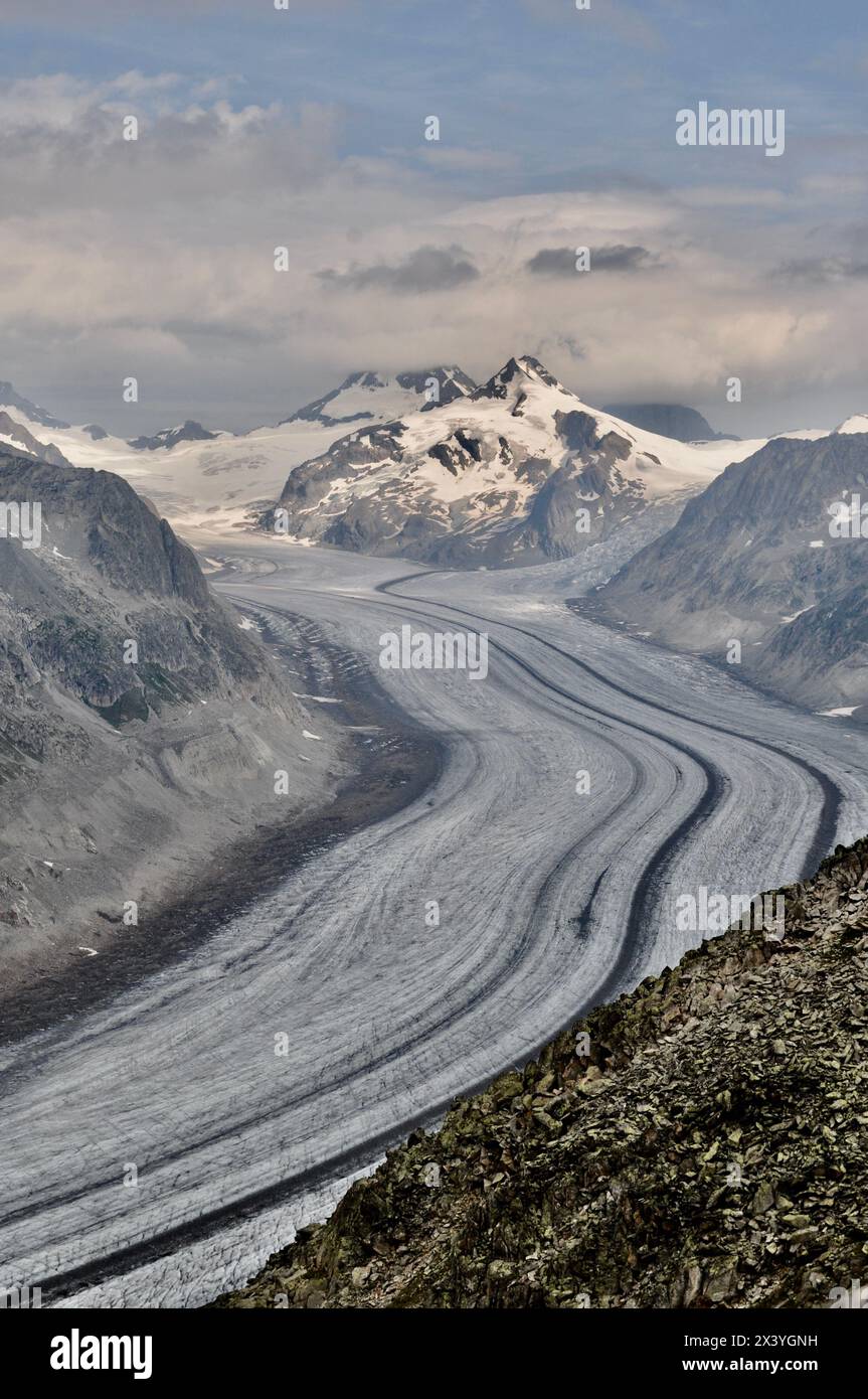 Glacier - Canton of Valais, Switzerland in portrait format Stock Photo ...