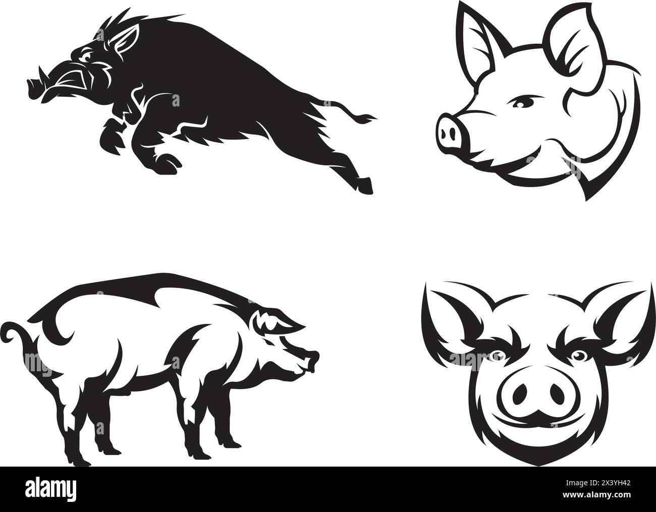 Fat pig logo vector simple icon in flat design Stock Vector Image & Art ...