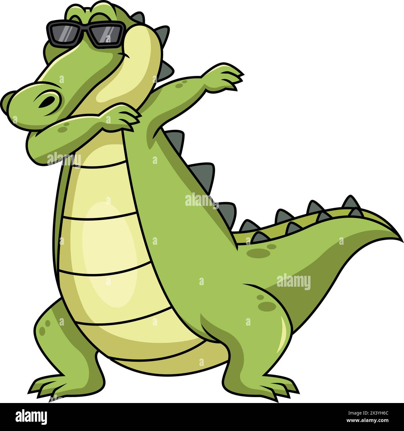 Dabbing alligator character vector cartoon clip art Stock Vector Image ...