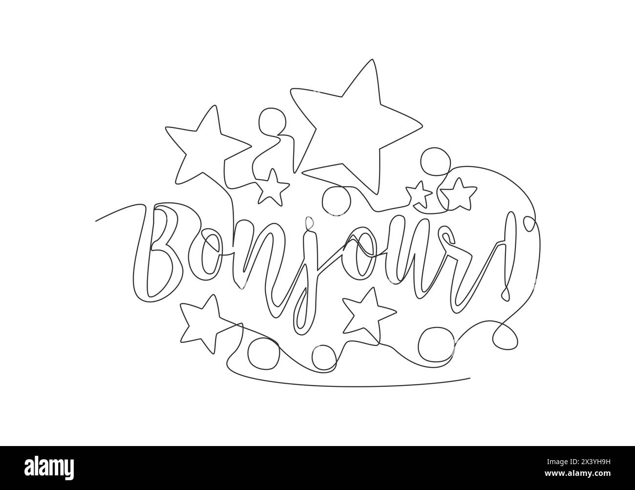 One continuous line drawing of cute and adorable typography quote ...