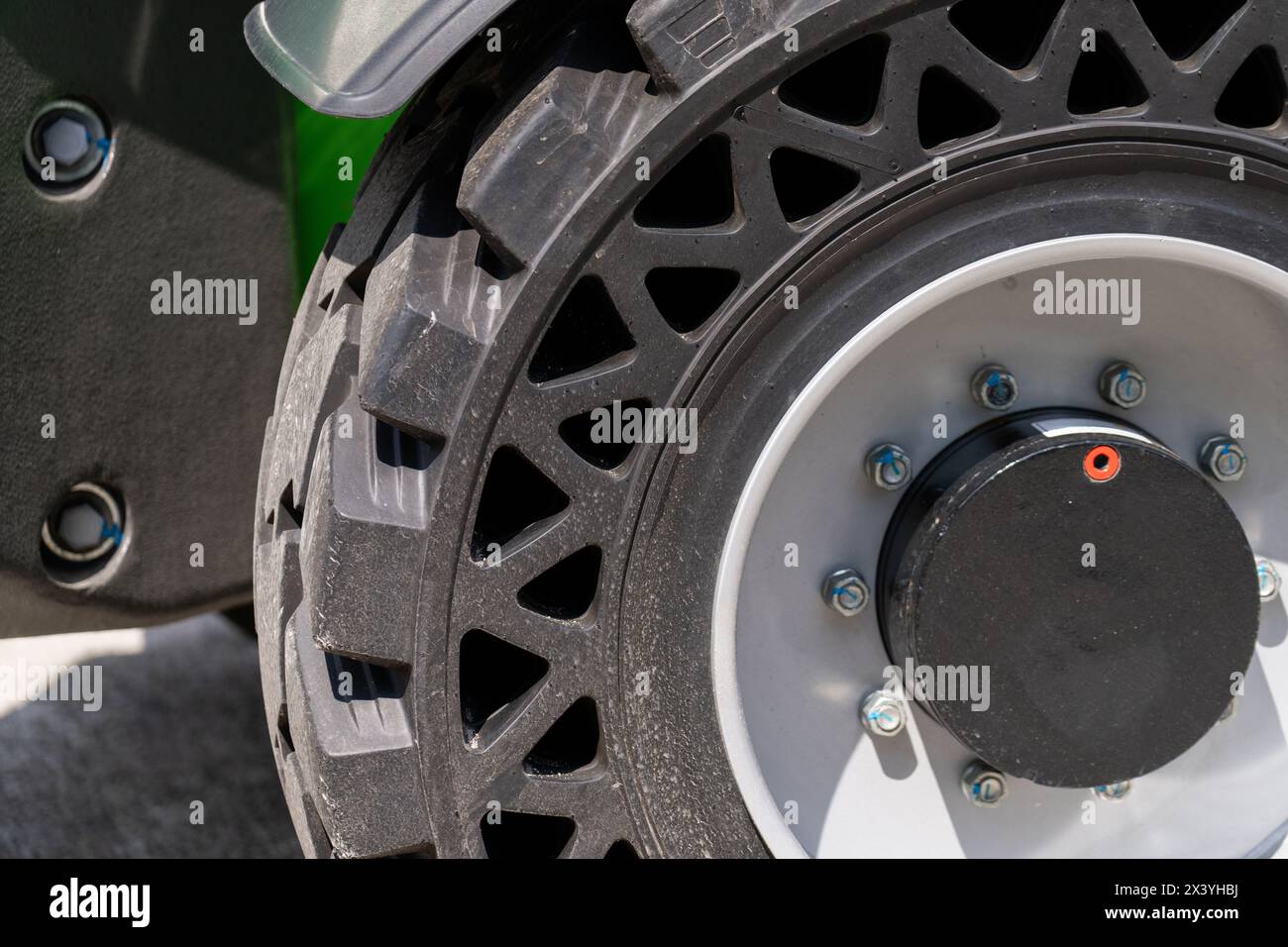 Innovative airless non-pneumatic tire close up Stock Photo - Alamy