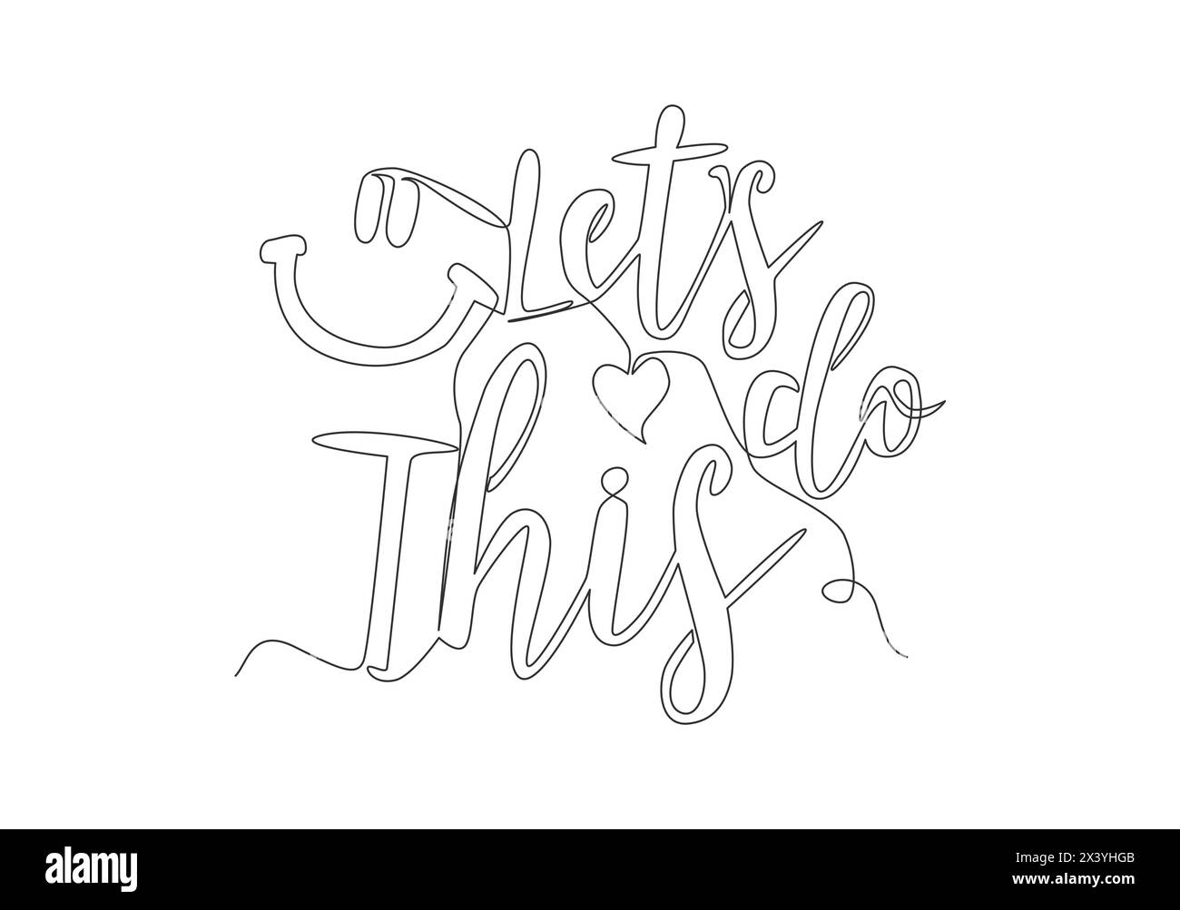 Single continuous line drawing of motivational and inspirational ...