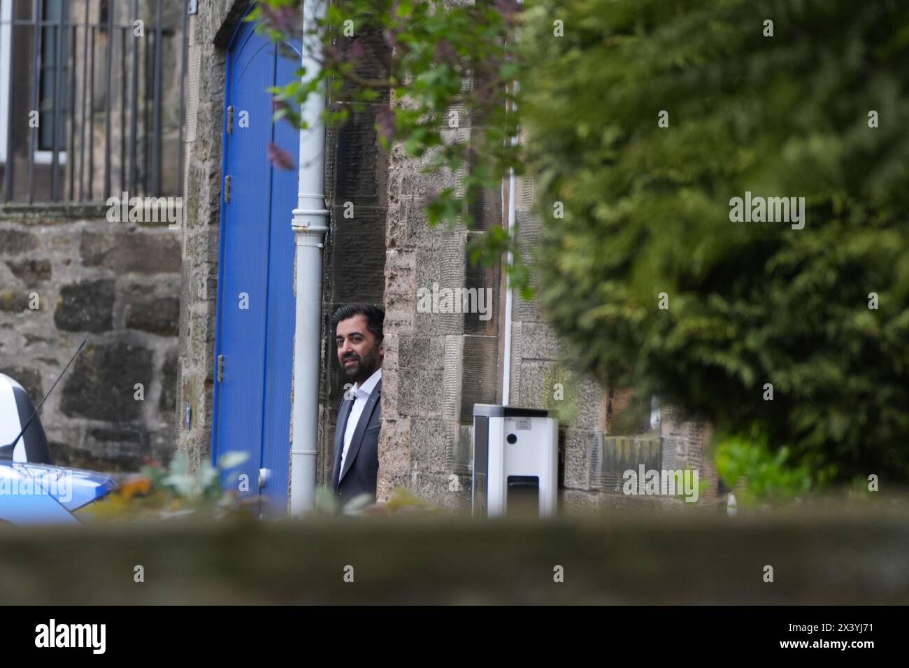 First Minister Humza Yousaf leaving Bute House, the official residence ...
