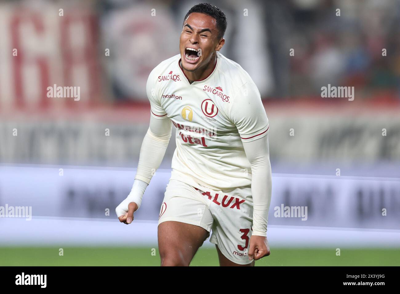 Lima, Peru. 29th Apr, 2024. Christopher Olivares of Universitario de ...