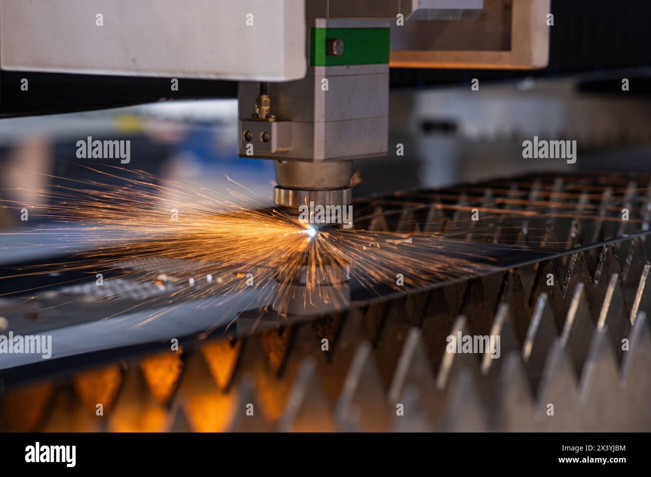 Metal laser cutting machine. Safe automated metal work Stock Photo - Alamy
