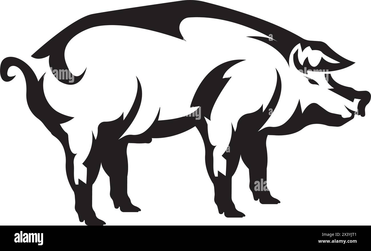 Fat pig logo vector simple icon in flat design Stock Vector Image & Art ...