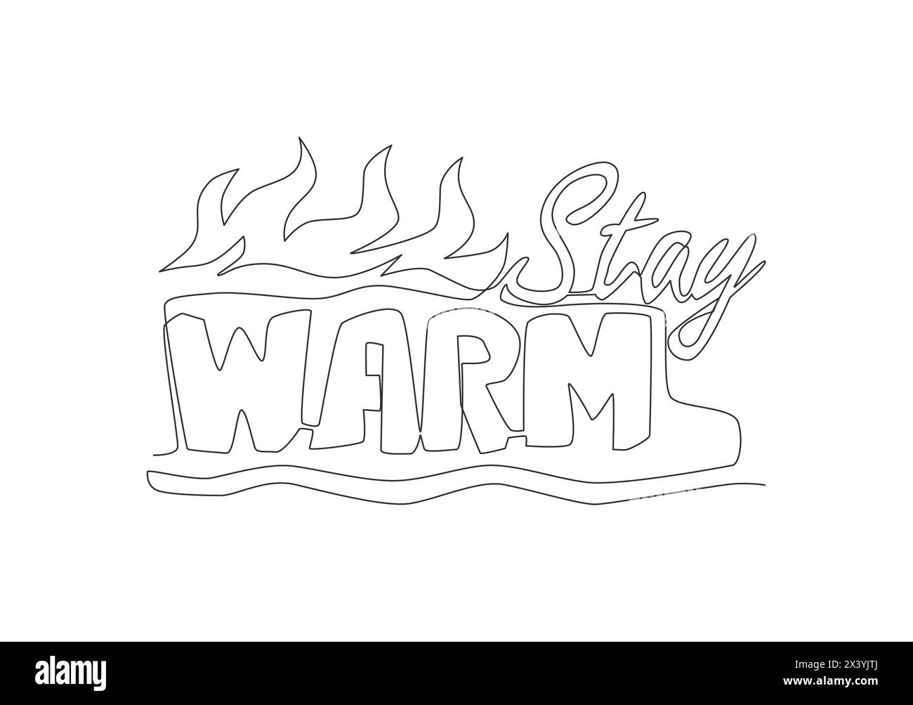 One continuous line drawing of cute and friendly typography quote ...
