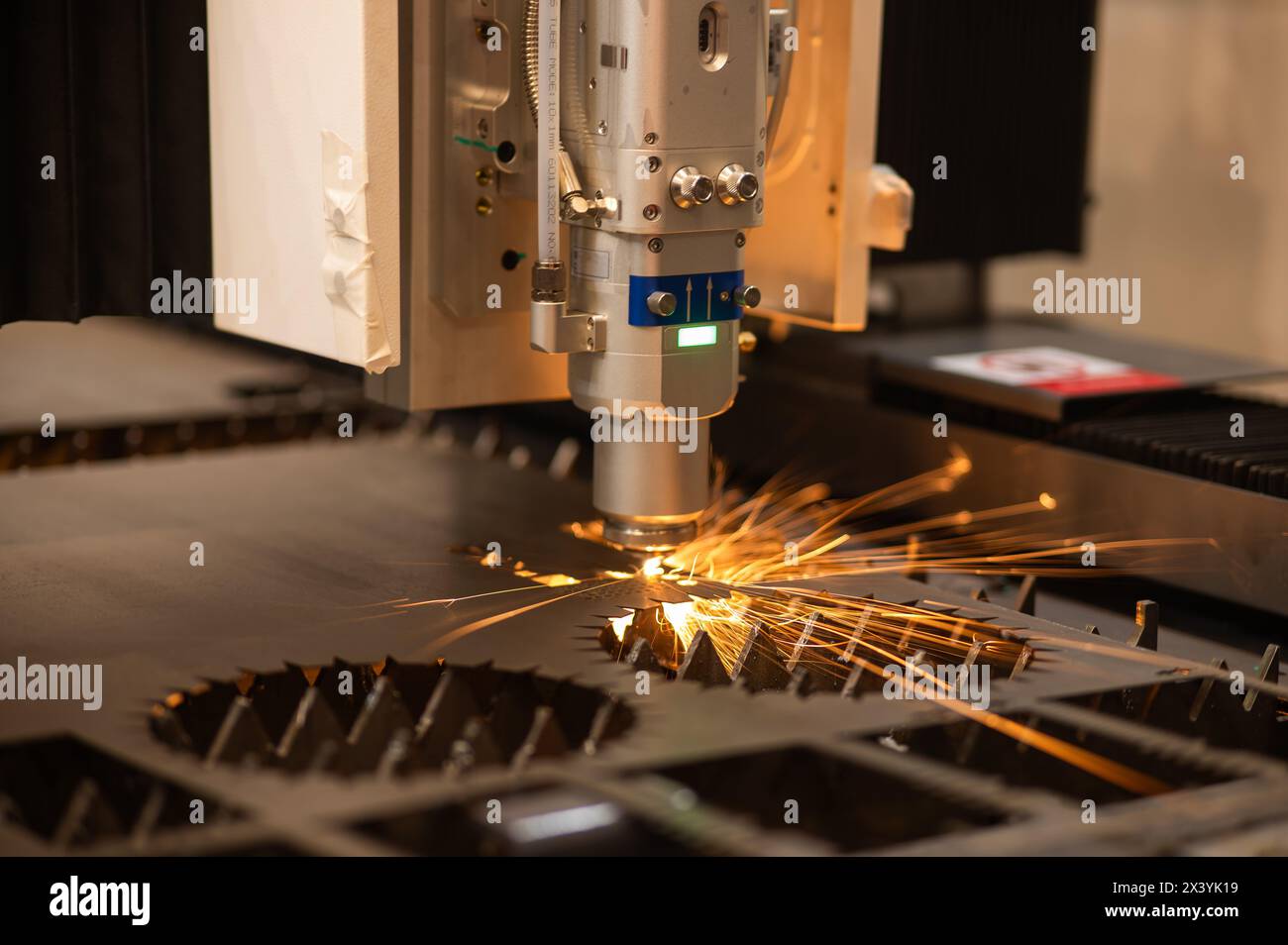Metal laser cutting machine. Safe automated metal work Stock Photo - Alamy