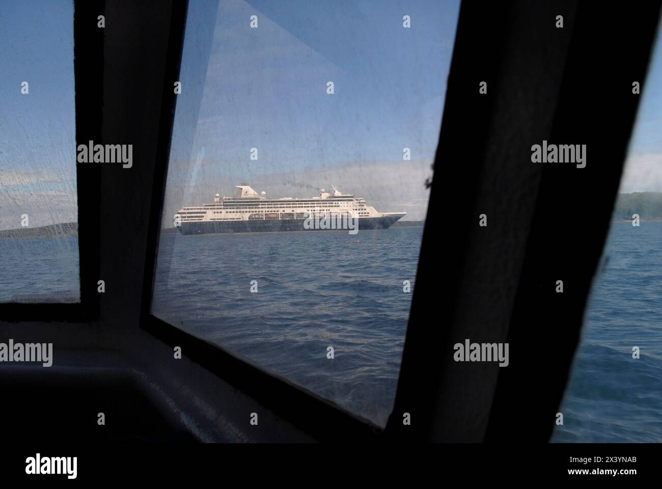 An Atlantic Ocean Cruise ship docks in Bar Harbor Maine Stock Photo - Alamy