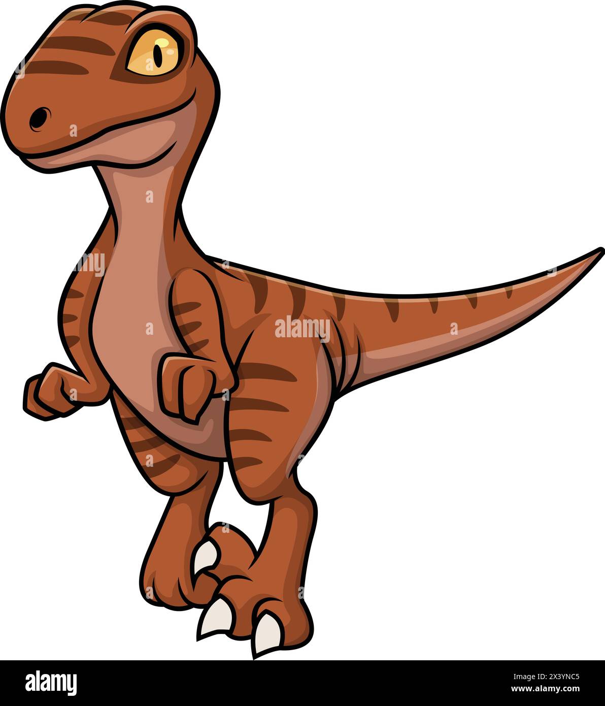 Cute velociraptor dinosaur vector cartoon clip art Stock Vector Image ...