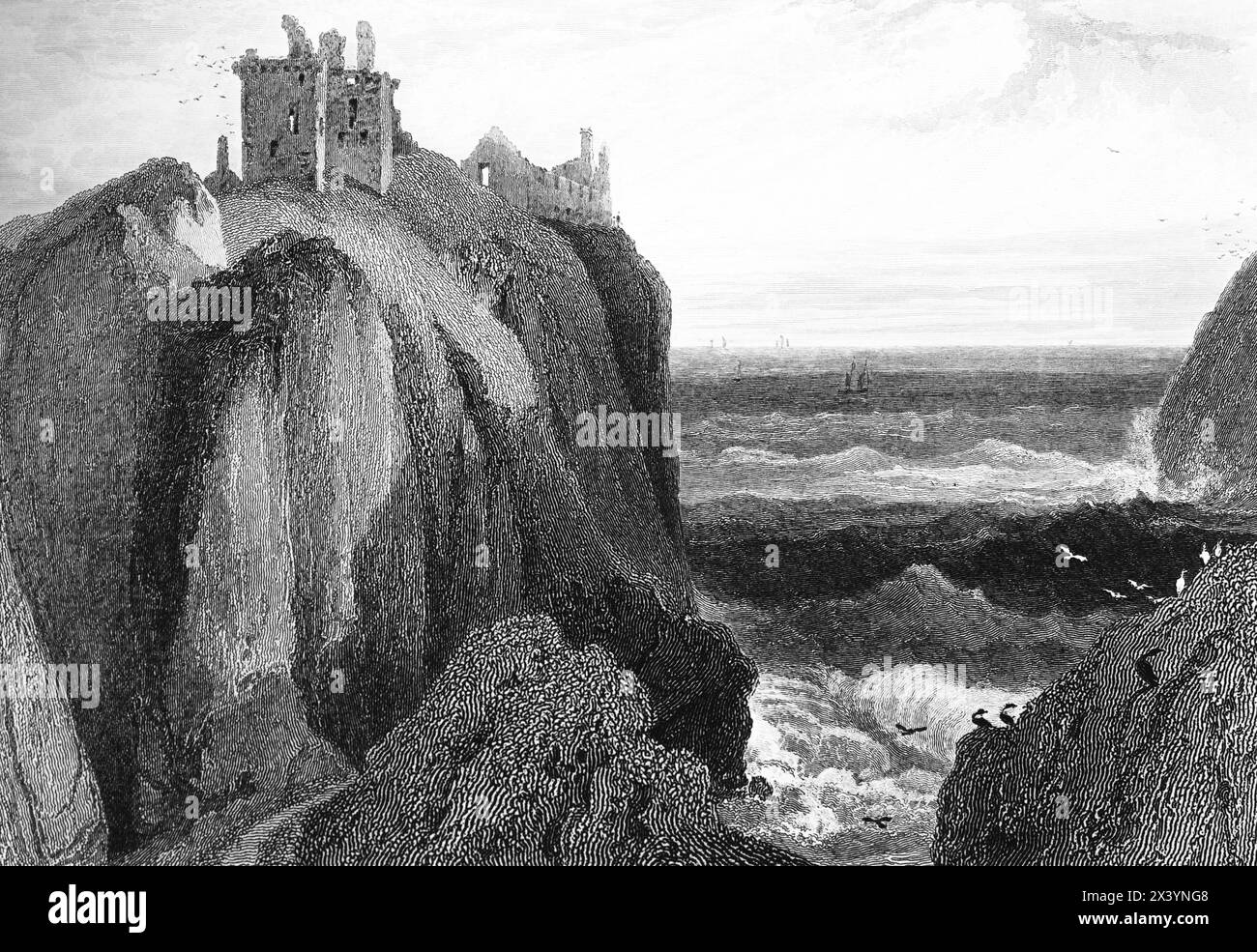 Dunotton Castle, Scotland, Walter Scott, Old Mortality, Waverley Novels ...