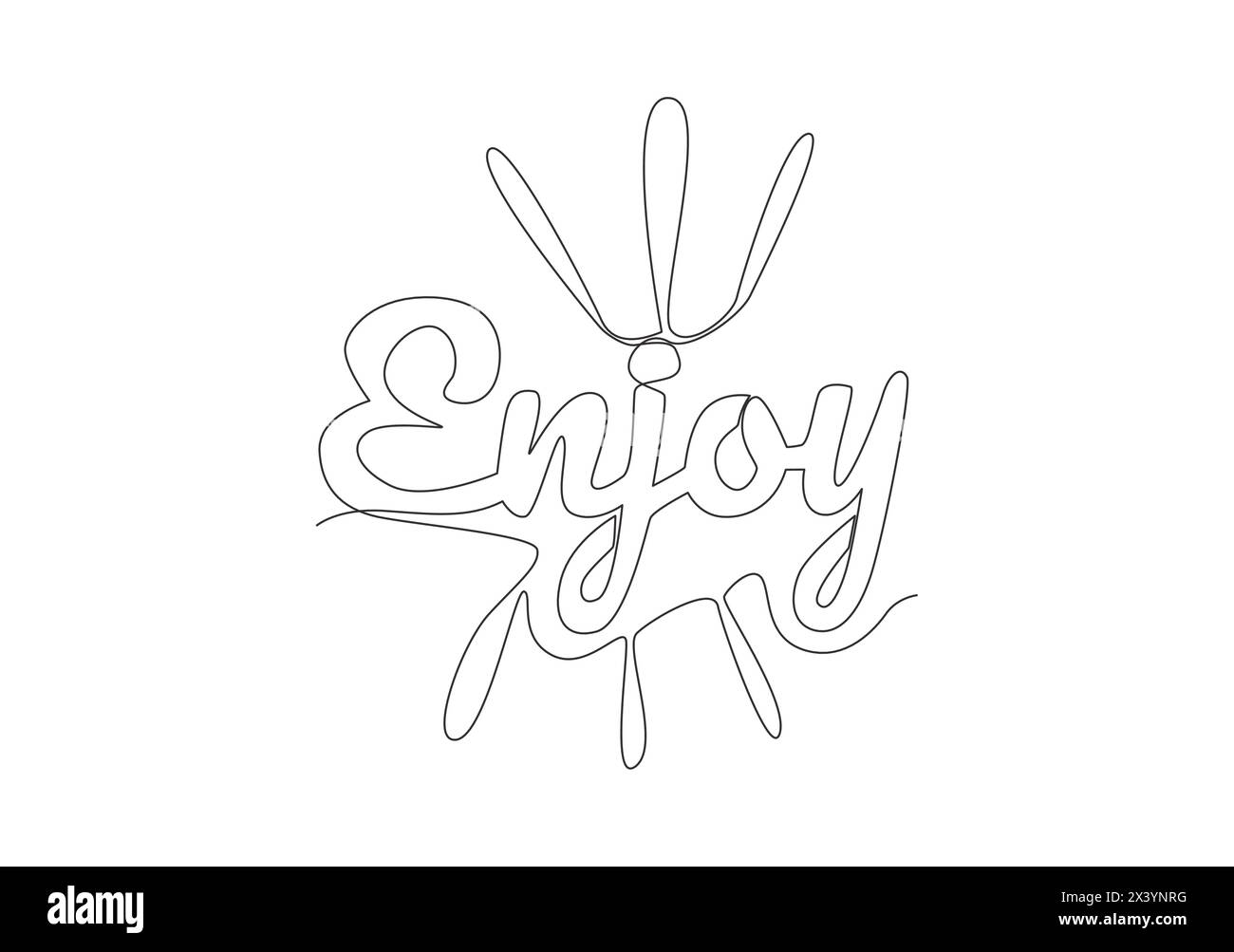 One continuous line drawing of cute and cool typography quote - Enjoy ...