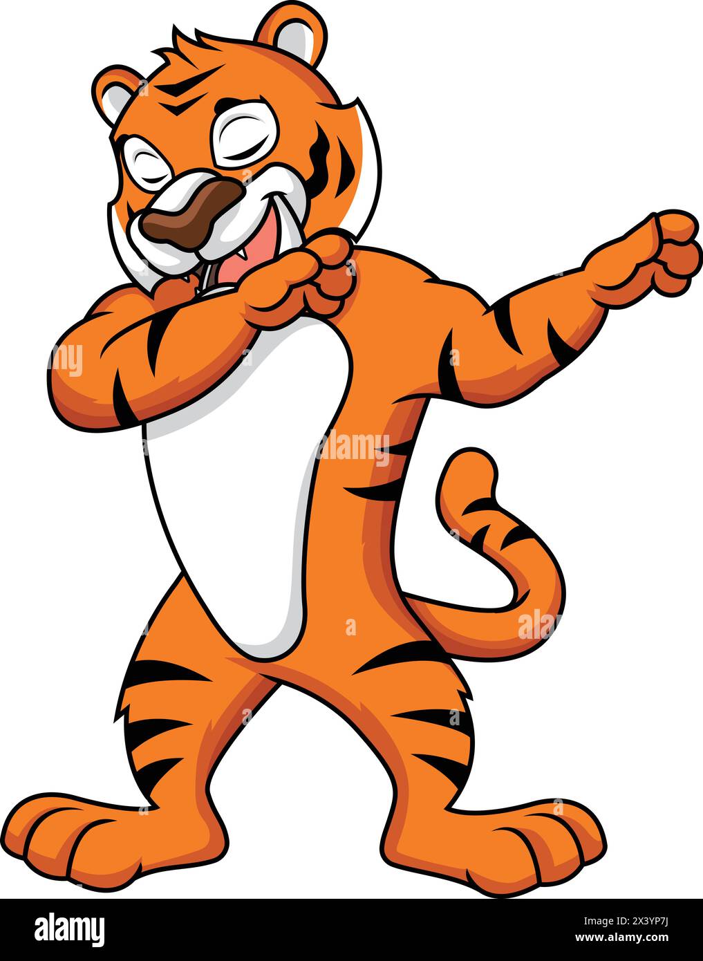 Dabbing tiger character vector cartoon clip art Stock Vector Image ...