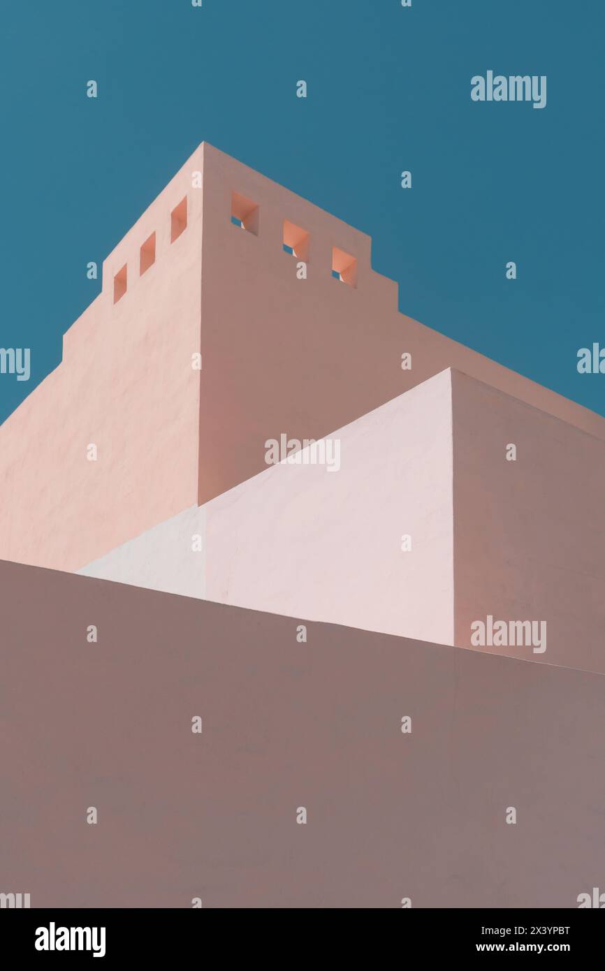 Modern mediterranian, geometrical, angular spanish building detail with ...