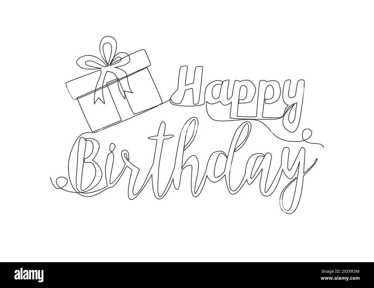 One single line drawing of cute and fabulous typography quote - Happy ...