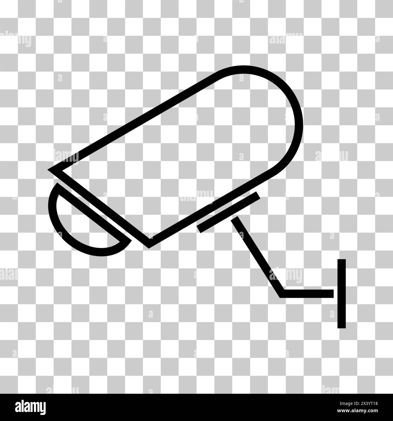 Closed circuit television camera icon, CCTV video protection alert ...