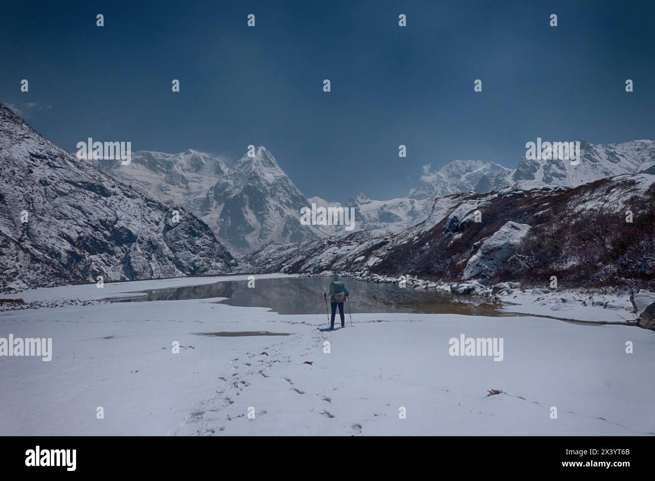 View of Ratong (Rathong), Kabru, and Talung peaks while heading to ...