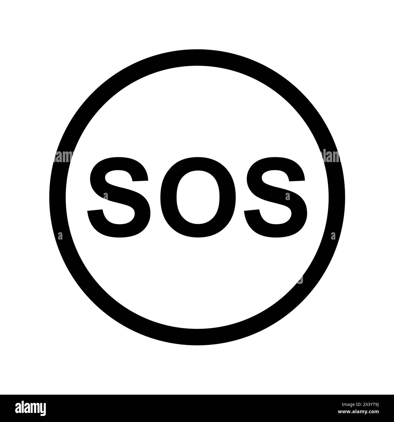 SOS help icon, safety support alert flat design, save vector ...