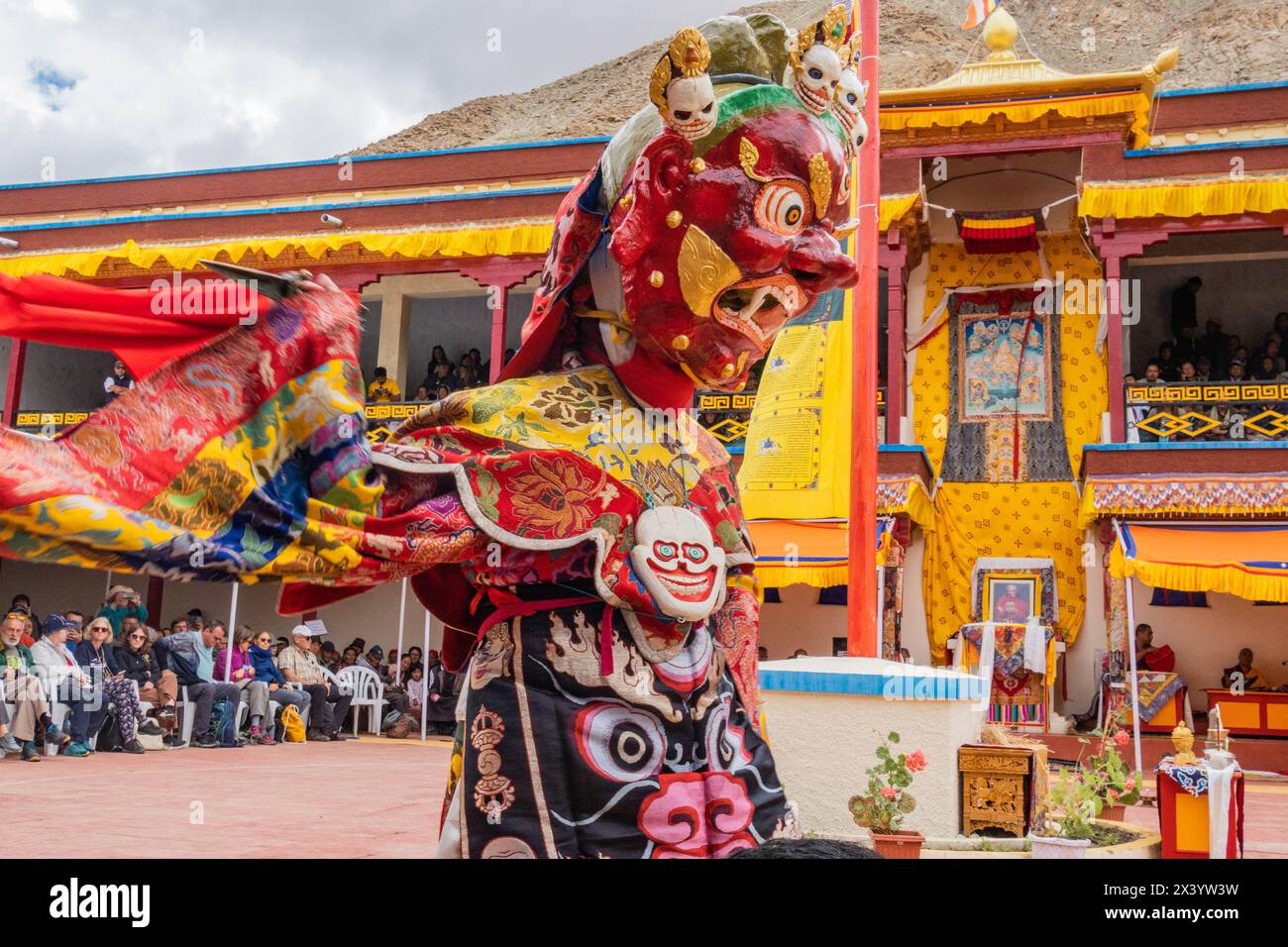 Masked monks and Tibetan drums at the Takthok Tsechu festival, Sakti ...