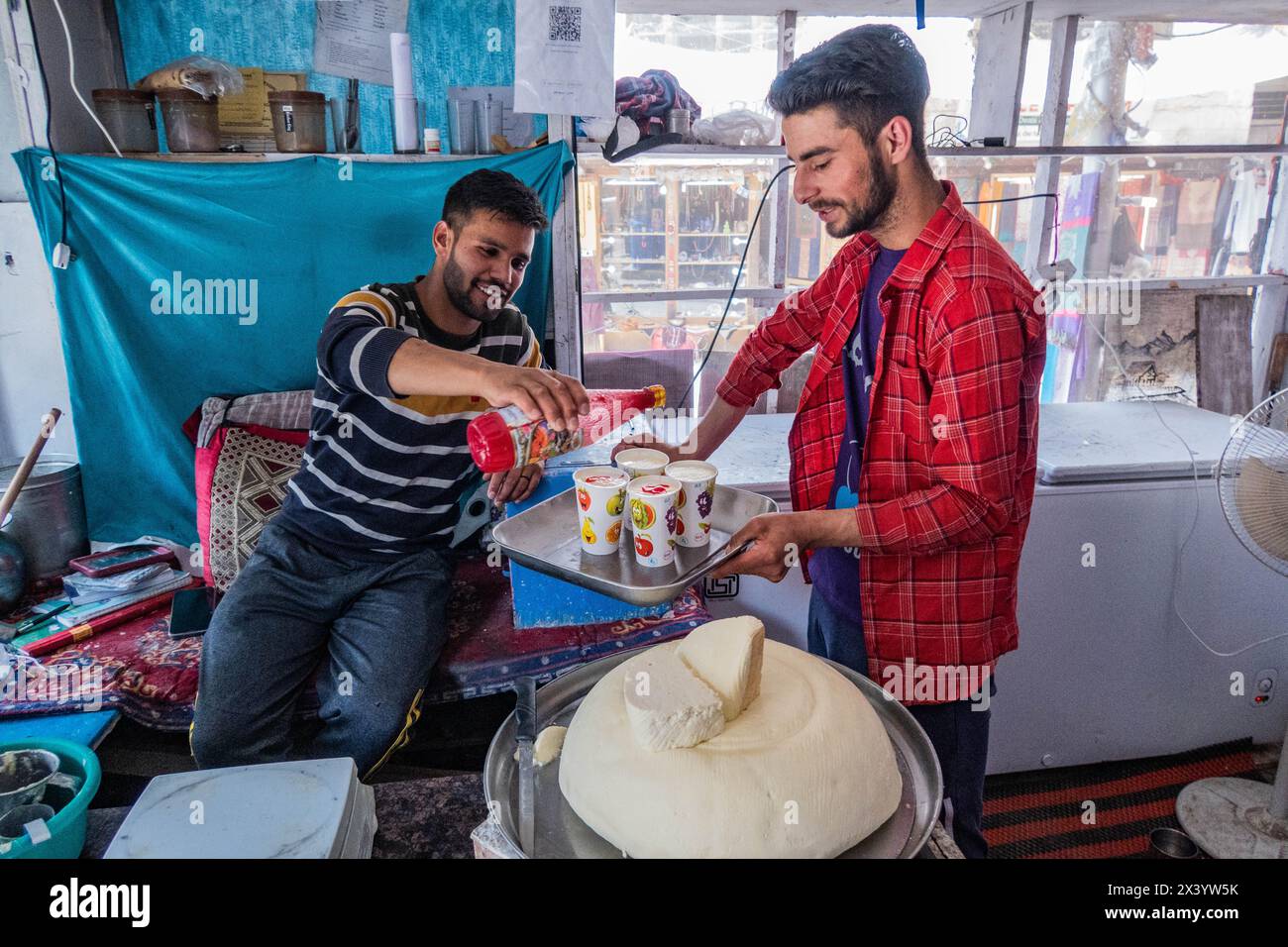 Traditional Indian lassi maker, Leh, Ladakh, India Stock Photo - Alamy