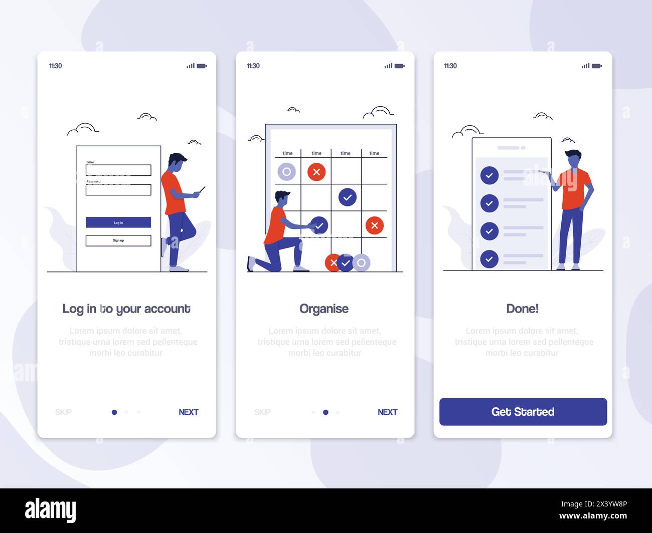 Onboarding Screens User Interface Kit. Modern user interface UX, UI ...