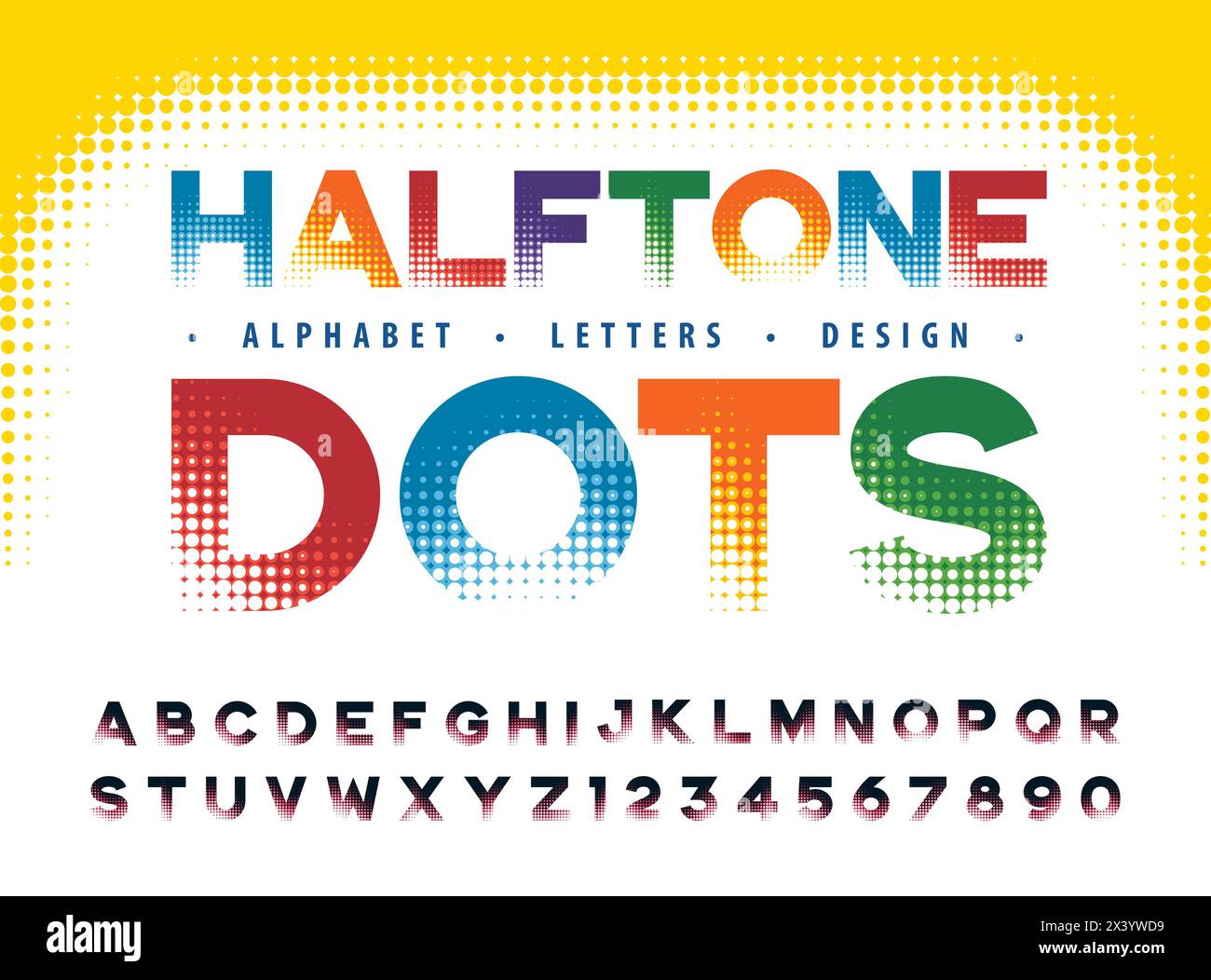Halftone font hi-res stock photography and images - Alamy