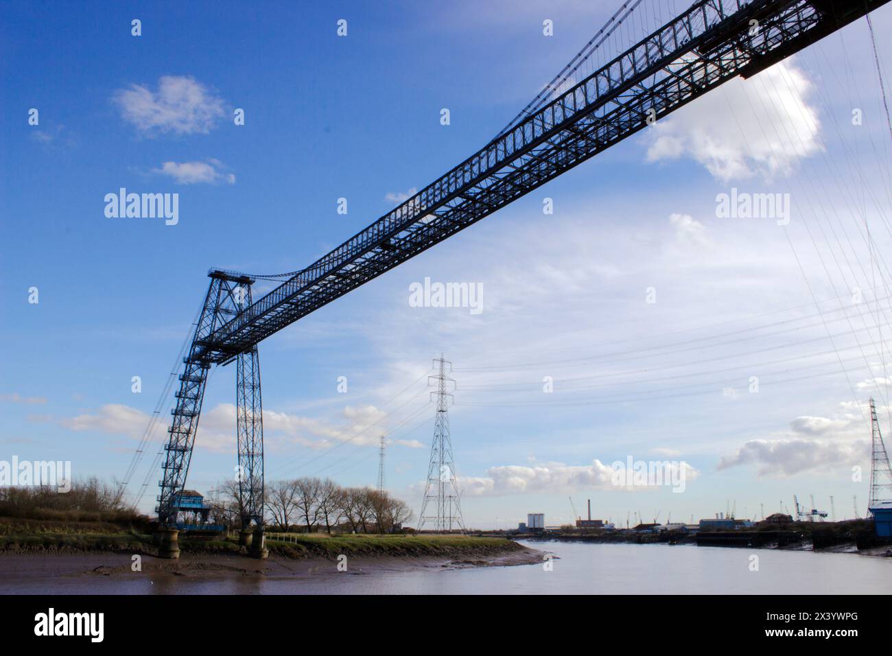 Newport Transporter Bridge, a Grade I Listed structure on the river Usk ...
