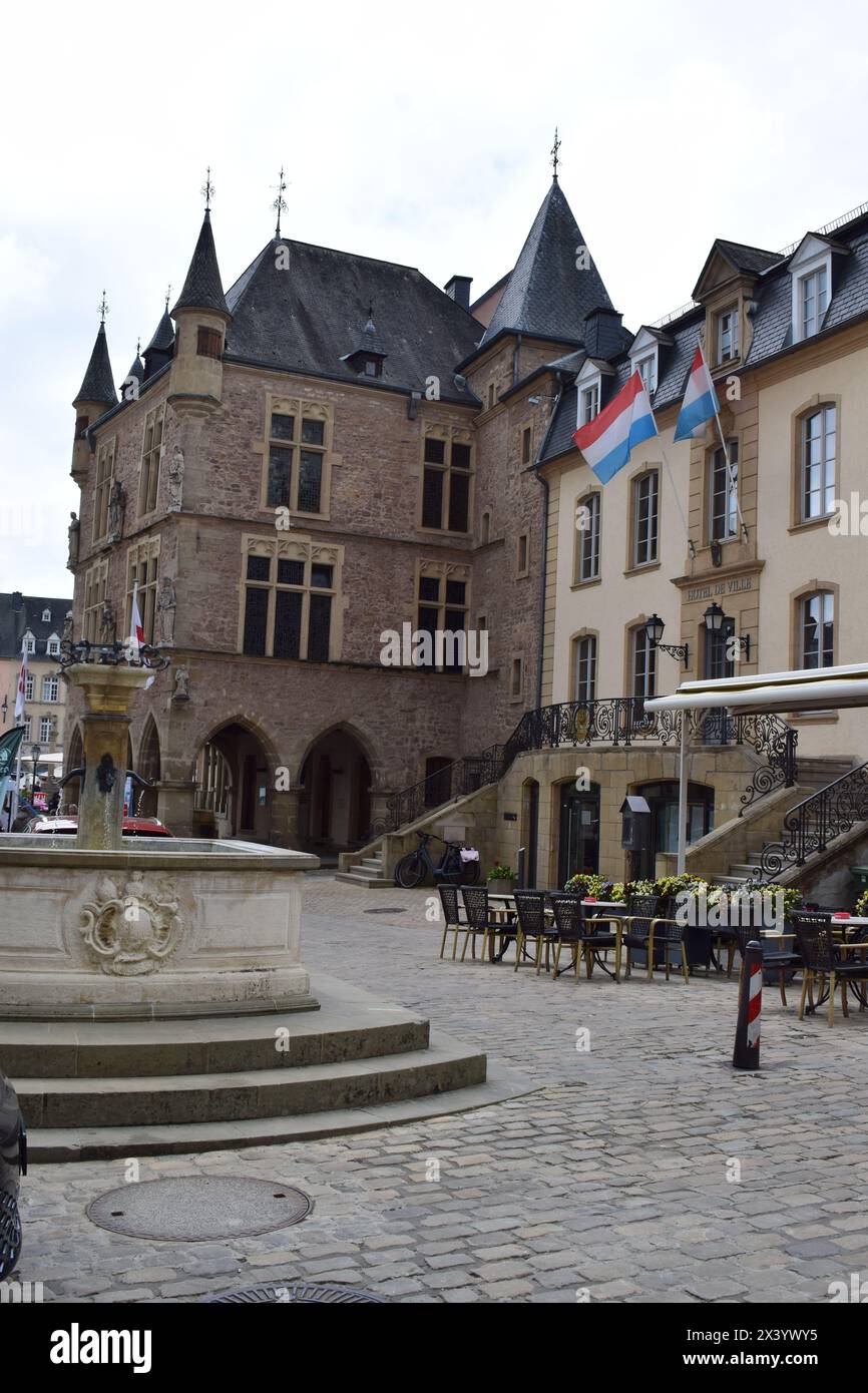 square at the town hall of Echternach Stock Photo - Alamy