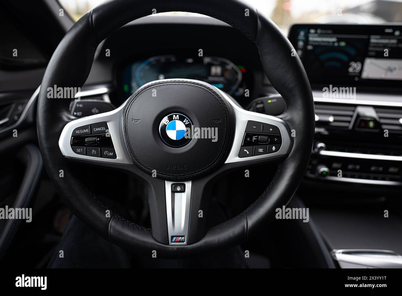 BMW G30 5-series M-package steering wheel. 29.04.2024 Tallinn, Estonia ...