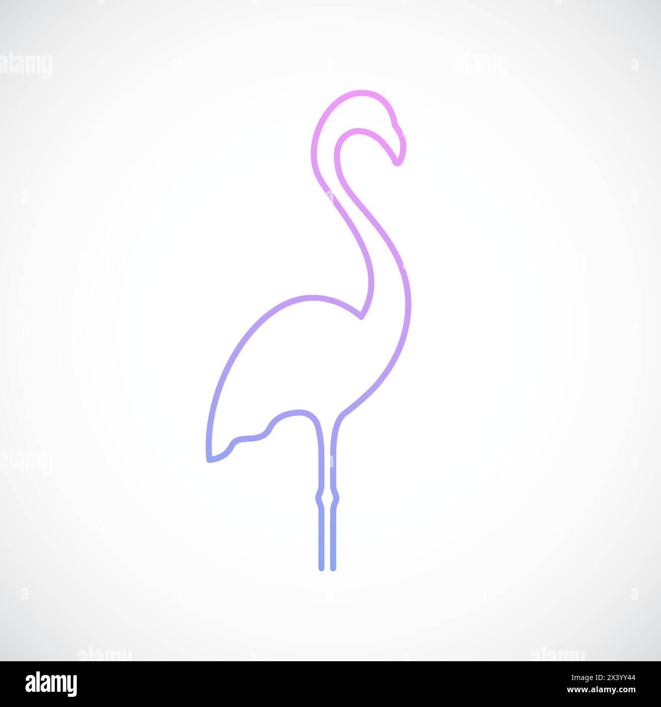 Flamingo emblem in simple line style. Beautiful Flamingo illustration. Vector one line art Stock ...
