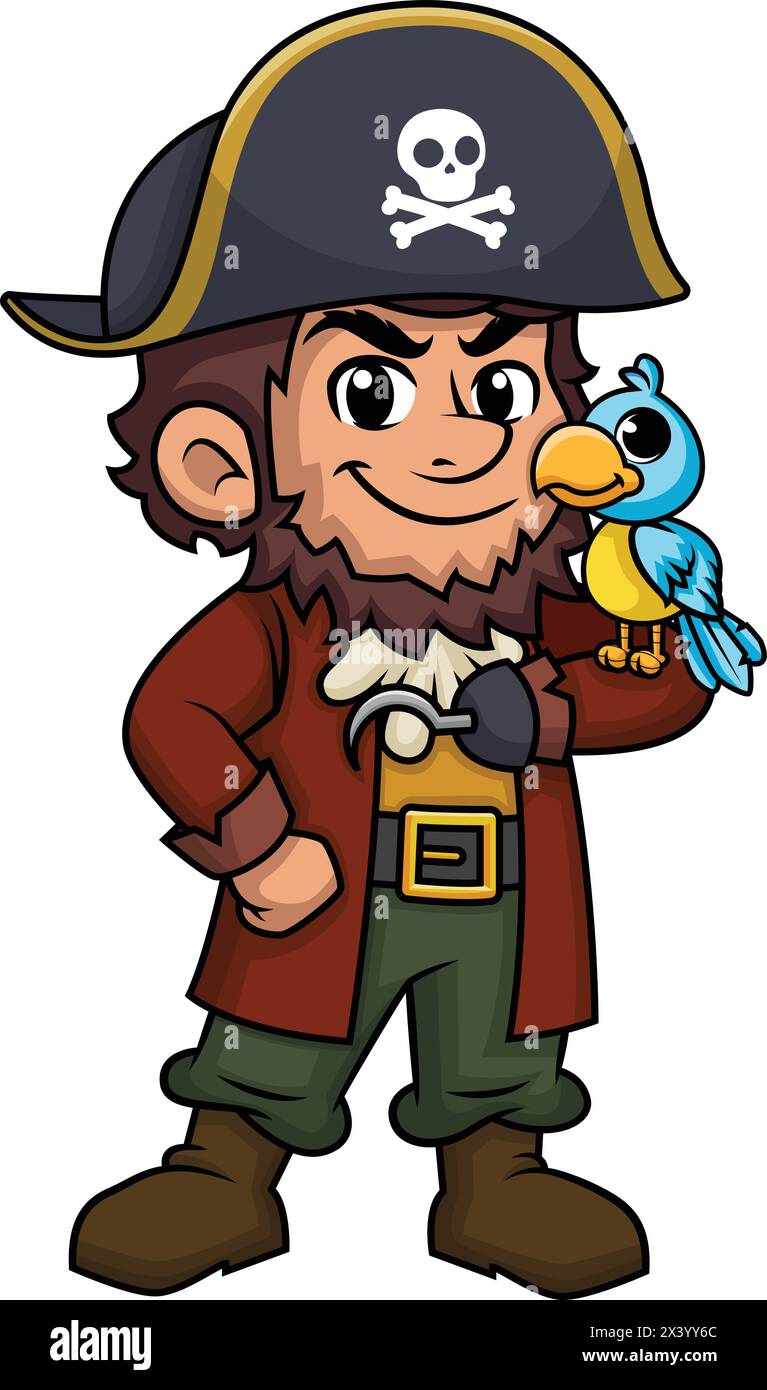 Pirate with parrot on shoulder hi-res stock photography and images - Alamy