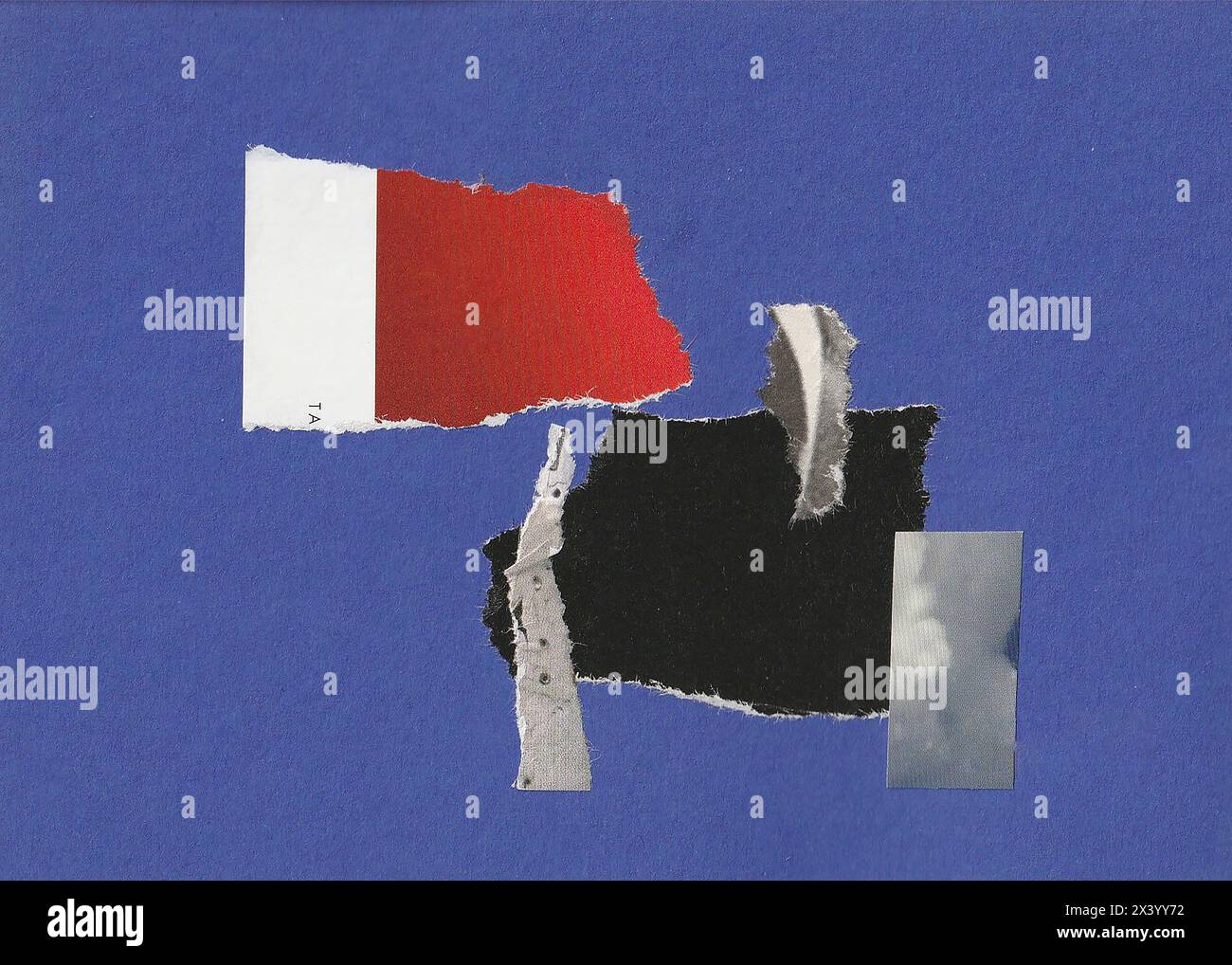 contrast collage on a blue background. Creative art Stock Photo - Alamy