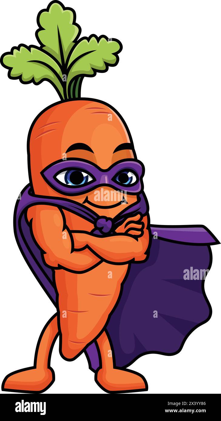 Carrot superhero character vector cartoon clip art Stock Vector Image ...