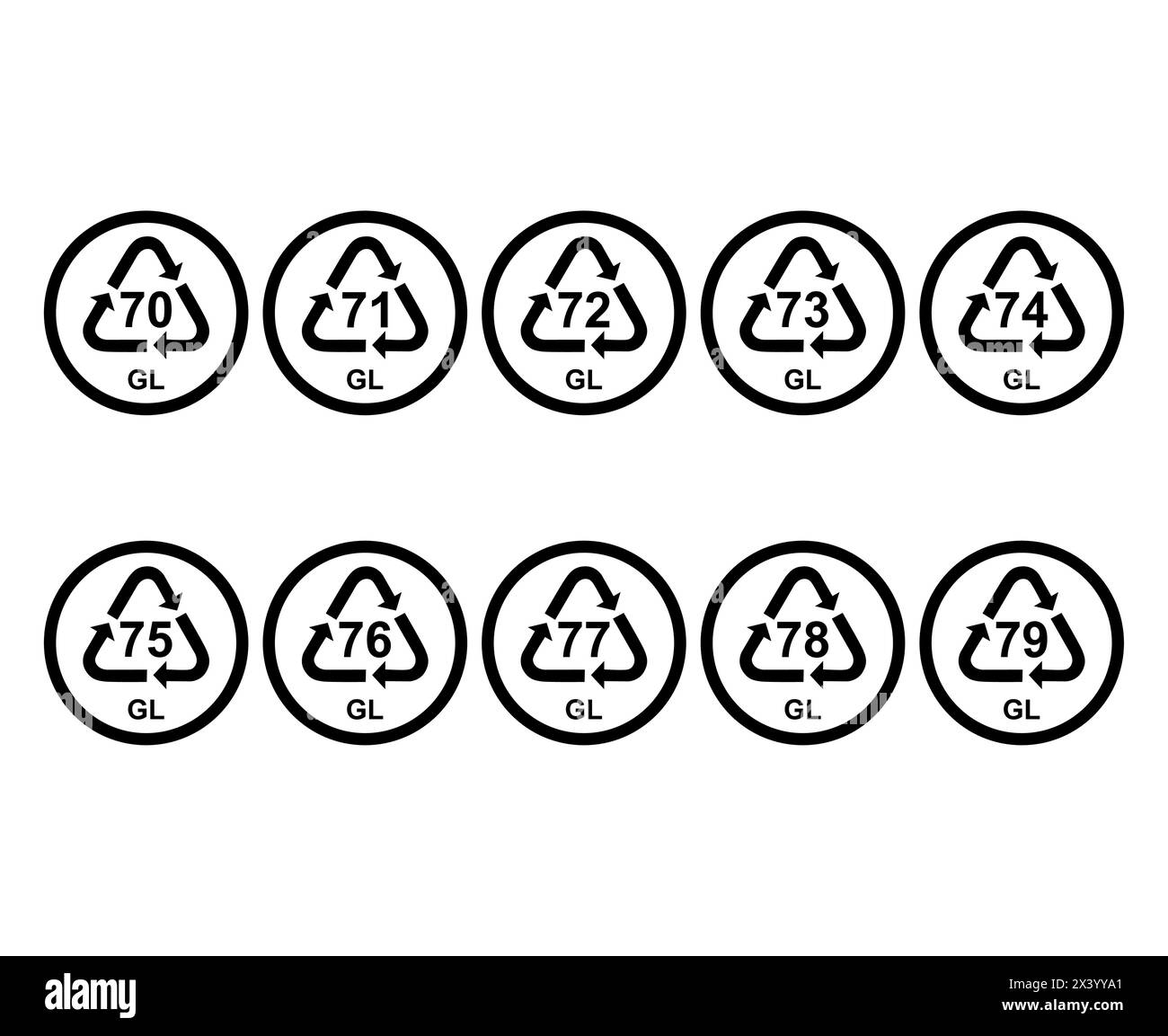 Set of Glass symbol, ecology recycling sign isolated on white ...